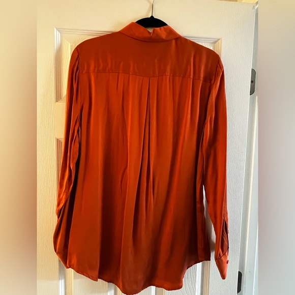 Equipment | Tops | Nwt Equipment Essential Rust Orange Long Sleeve Silk ...